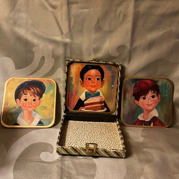 Win el ware | Kitchen | Vintage Coastersset Of 6 3 Boys 3 Girls With ...